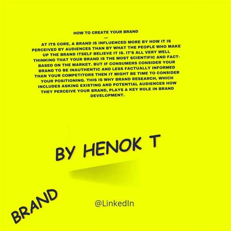Henok Terecha On Linkedin How To Create Your Brand At Its Core A Brand Is Influenced More By