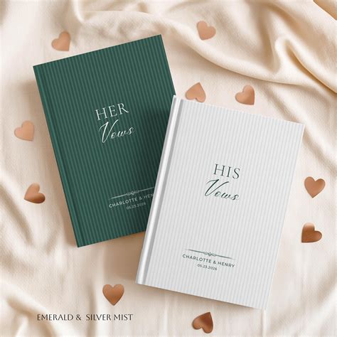 Personalized Stripe Wedding Vow Books Modern His And Hers Custom