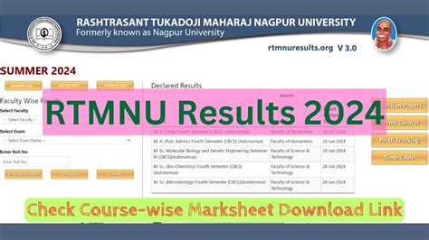 Rtmnu Result 2025 Out 1st 2nd 3rd 4th 5th 6th Semester Marksheet