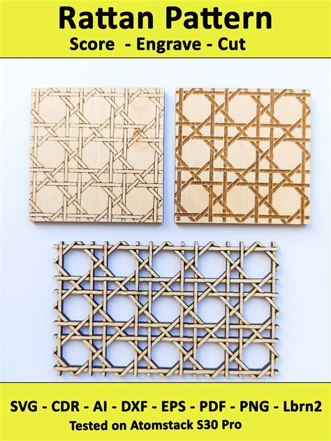 Rattan Pattern Svg File Laser Cut Rattan Template Engraving Rattan
