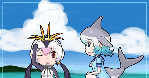 けものフレンズ どこかの海の仲良しなイルカとペンギン ペПенуのイラスト Pixiv