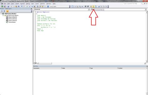 Vba Editor Comment And Uncomment Blocks Of Code Vba And Vbnet