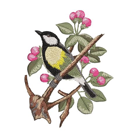 Bird Embroidery Design Bird On Branch Embroidery Design Machine Embroidery Design Digital