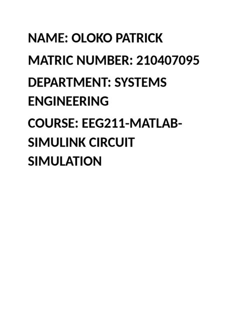 Matlab Simulink Circuit Simulation Pdf