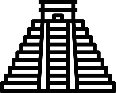 Chichen Itza Mexico Landmark Building Outline Icon 14362856 Vector