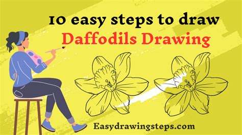 Easy Steps To Draw Daffodils Drawing Easy Drawing