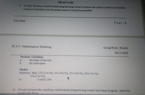 Solve The Following Question In Gams The Model Is