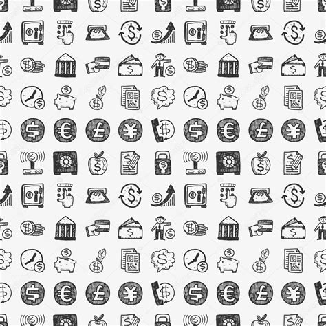 Seamless Doodle Financial Pattern Stock Vector By ©mocoo2003 44961559