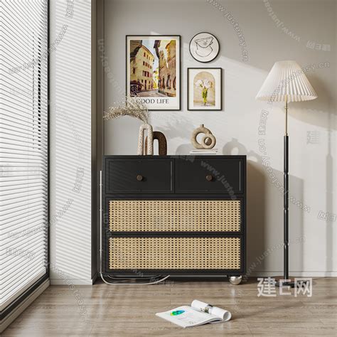 现代藤编边柜模型su模型下载 Id107630851 建e网su模型