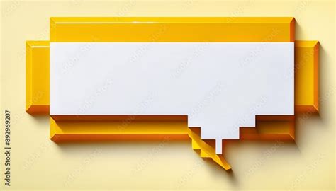 8 Bit Speech Word Bubble Banner Pixel Art Graphic Desing Templete Mockup With Shadow And