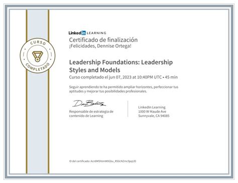 Dennise Ortega On Linkedin Certificate Of Completion