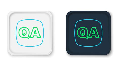 흰색 배경에서 격리된 질문 및 답변 아이콘이 있는 선 음성 거품입니다 Q 및 기호 Faq 기호 채팅 음성 거품 및 차트 다채로운