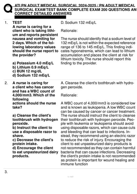 Ati Pn Adult Medical Surgical Pn Adult Medical Surgical Exam Test
