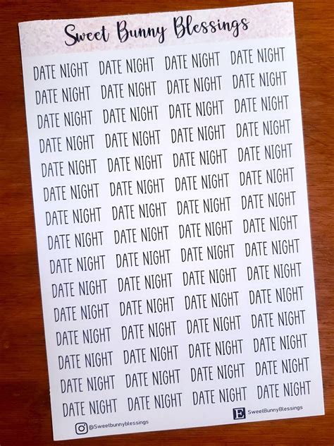 Date Night Script Planner Stickers Fits Erin Condren Happy Planner