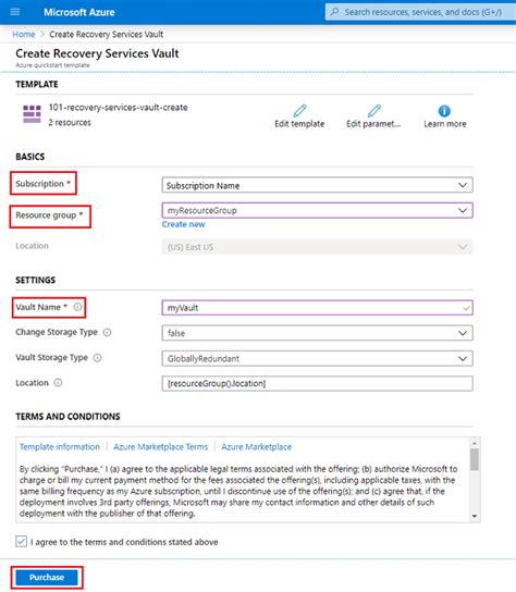 使用 Azure Resource Manager 範本建立 Azure 復原服務保存庫的快速入門。 Azure Site