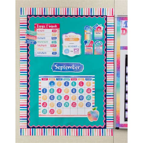 Watercolor Calendar Bulletin Board Display Set Tcr8971 Teacher