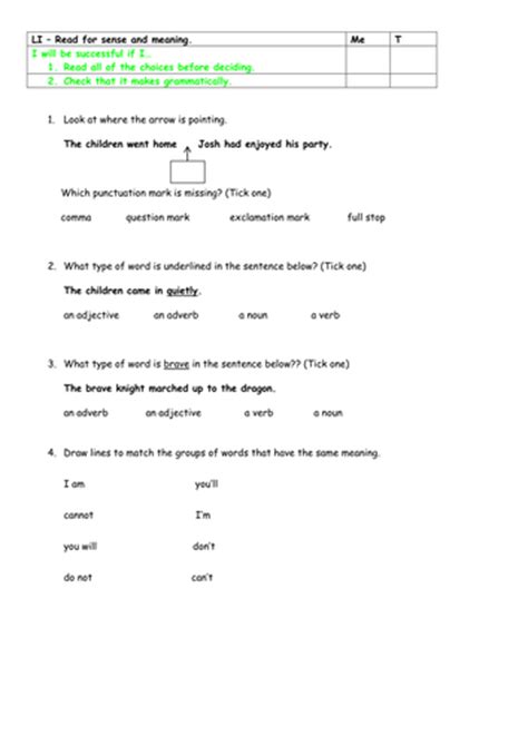 Spag Test Practise Year 2 By Caroline810 Teaching Resources Tes