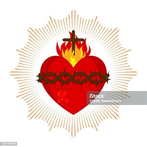 พระหฤษย์ศักดิ์สิทธิ์ของพระเยซูคริสต์ พระเจ้า และพระผู้ช่วยให้รอดของโลก ข้ามในเปลวไฟของพ