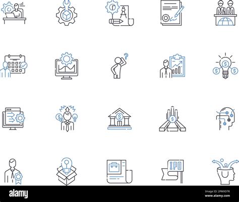 Business Research Outline Icons Collection Business Research Market