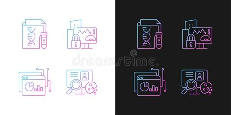 Sensitive Data Types Gradient Icons Set For Dark And Light Mode Stock Vector Illustration Of