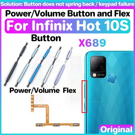 Power Volume Button Flex For Infinix Hot 10S X689 Switch Power ON OFF