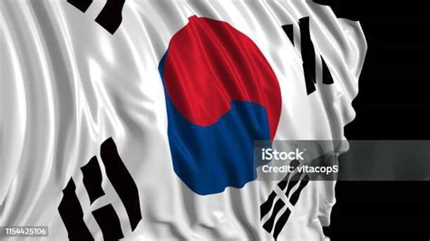 한국 국기의 3d 렌더링 국기는 바람에 원활 하 게 개발 국가 관광명소에 대한 스톡 사진 및 기타 이미지 국가 관광명소