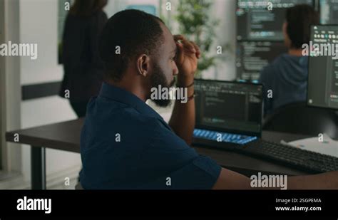 Software Programer Brainstorming Ideas To Write Code And Create