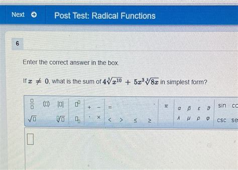 Solved See Photo For Problem Next Post Test Radical Functions 6