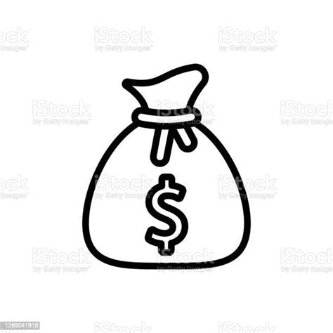 자루 돈 달러 아이콘 간단한 라인 Ui 및 Ux 웹 사이트 또는 모바일 응용 프로그램에 대한 경제 아이콘의 벡터 요소를 간략하게 설명합니다 가방에 대한 스톡 벡터 아트 및