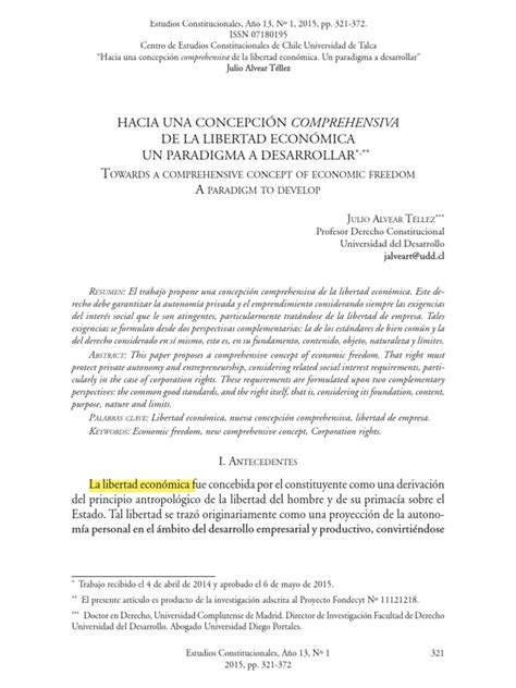 Concepción De La Libertad Económica Pdf Estado Política