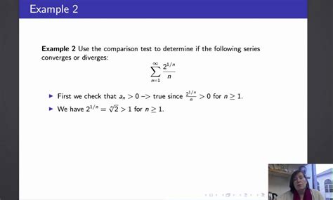 Calculus II Lecture 22 V3 Comparison Test Ex 2 YouTube