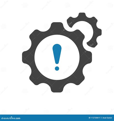 Settings Icon With Exclamation Mark Settings Icon And Alert Error Alarm Danger Symbol Stock