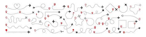 Premium Vector Flight Path Of The Aircraft From The Point Of Location