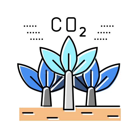 Carbon Sequestration Future Technology Color Icon Vector Illustration Stock Vector