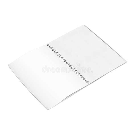 Open Wire Bound Notebook Realistic Mock Up Metal Spiral Notepad Blank White Pages Mockup