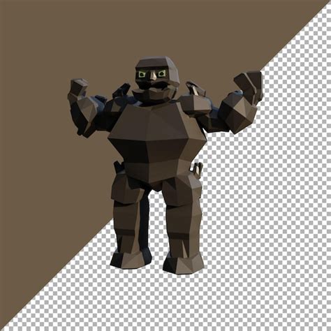 3d render ilustración enojado monstruo negro rock dibujos animados