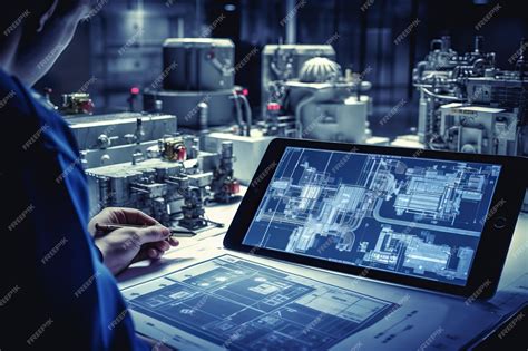 Premium Photo Securing Boundaries Examining Surveillance Systems On Blueprint Through Digital