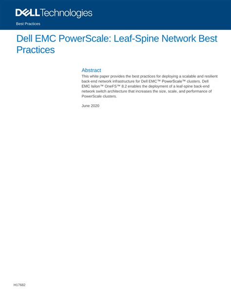 Pdf Dell Emc Powerscale Leaf Spine Network Best Practices · Leaf