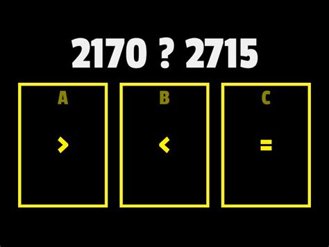 comparing 4 digit numbers revision quiz