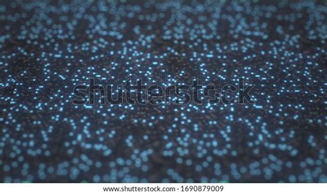 Flashing Blue Hexadecimal Symbols On Computer