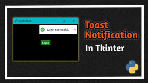 Toast Notification In Tkinter Tkinter Popup Notification Pythonprogramming Python Tkinter