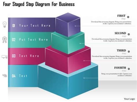 Business Diagram Four Staged Step Diagram For Business Presentation Template