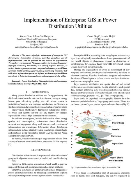 Pdf Implementation Of Enterprise Gis In Power Distribution Utilities