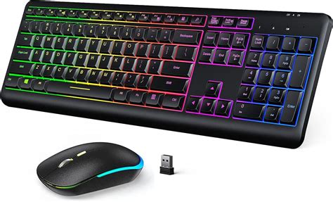 G Usb Wireless Keyboard And Mouse Combo With Rgb Light Backlit Rechargeable Keyboard And