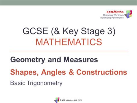 Apt4maths Basic Trigonometry Powerpoint For Gcse Maths 8 Of 14 On Shapes Angles