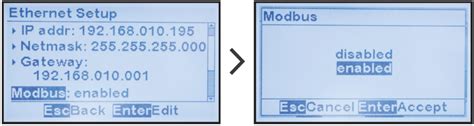 Enable Disable Modbus Communications Via Ethernet ATevo