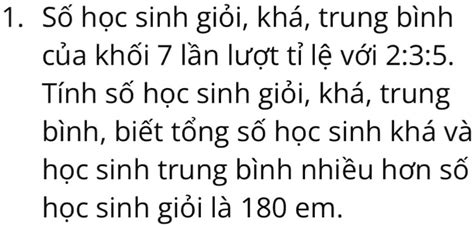Solved So Há C Sinh Giá I KhÃ¡ Trung BÃ¬nh Cá§a Khá‘i 7 LÃ LÆ°á