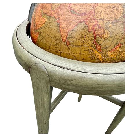 Mid Century Illuminated Replogle World Floor Globe In Wood And Glass Chicago For Sale At 1stdibs