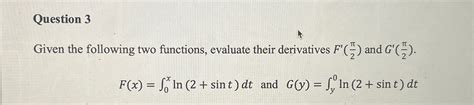 Solved Question 3given The Following Two Functions Evaluate