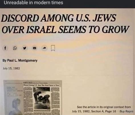 Unreadable In Modern Times Discord Among Us Jews Over Israel Seems To
